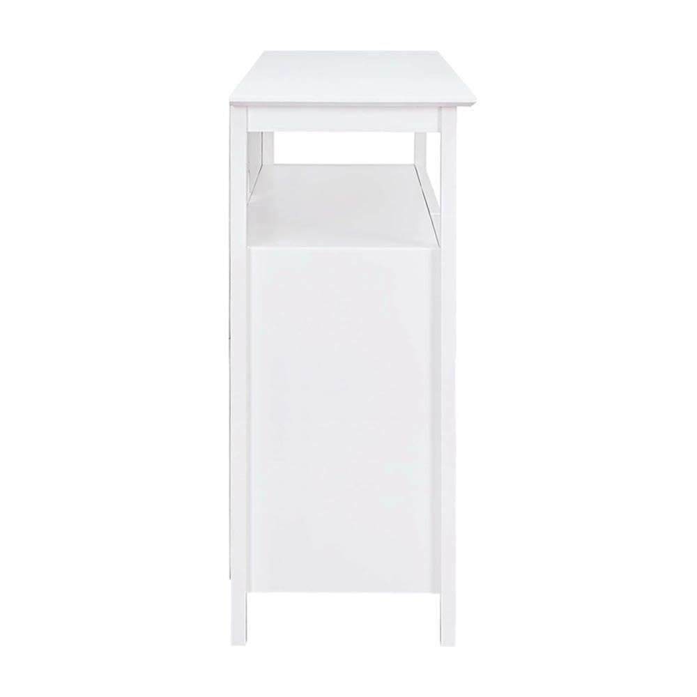 Convenience Concepts Big Sur Deluxe TV Stand with Storage Cabinets and Shelf for TVs up to 55 Inches, White