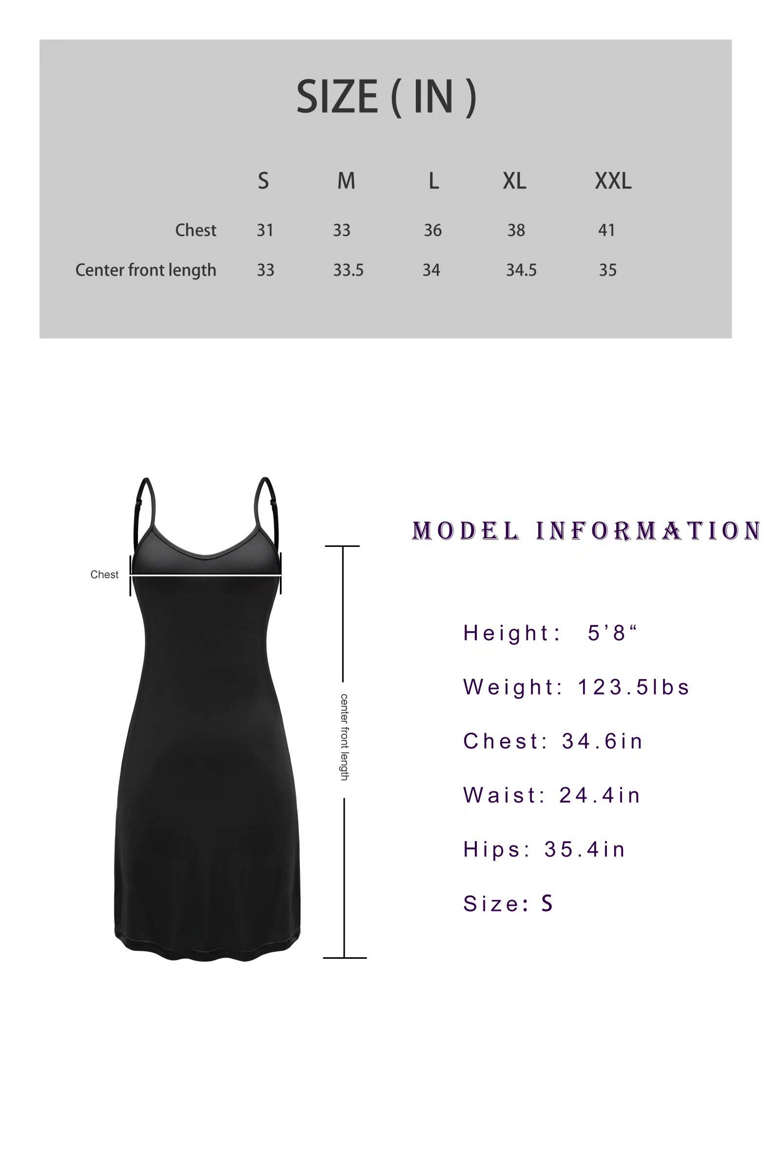 LB LIFEBEST Women's Full Slips Cami Long Spaghetti Strap Under Dress