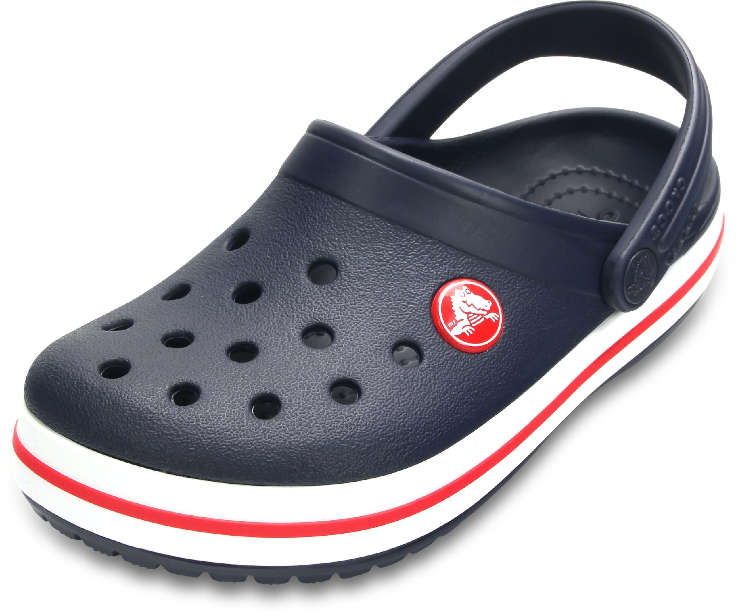 Crocs Unisex-Child Crocband Clogs (Little Kid/Big Kid), Navy/Red, 2 Little Kid