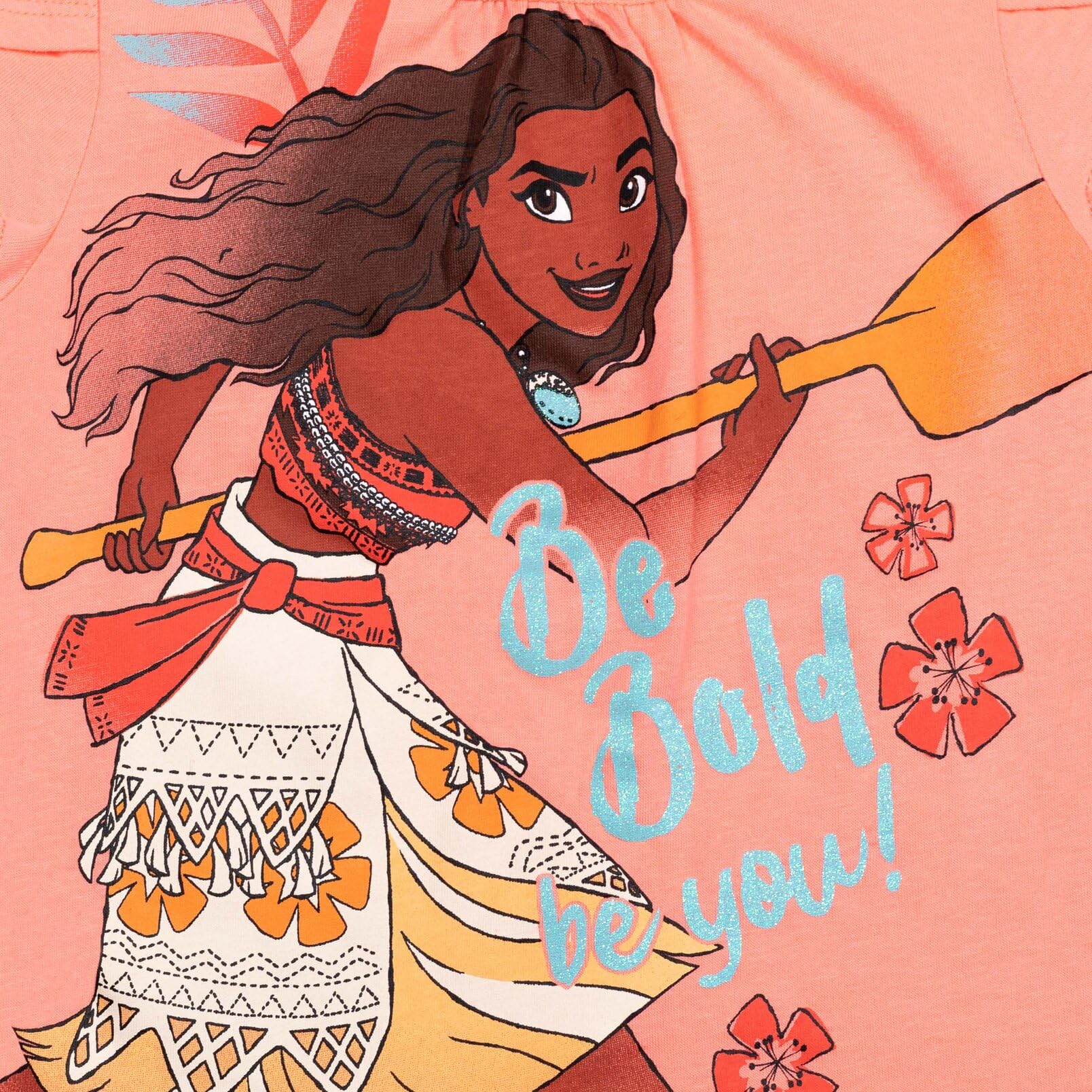 Disney Moana Little Girls Graphic T-Shirt Mesh Skirt and Scrunchie 3 Piece Outfit Set 7-8