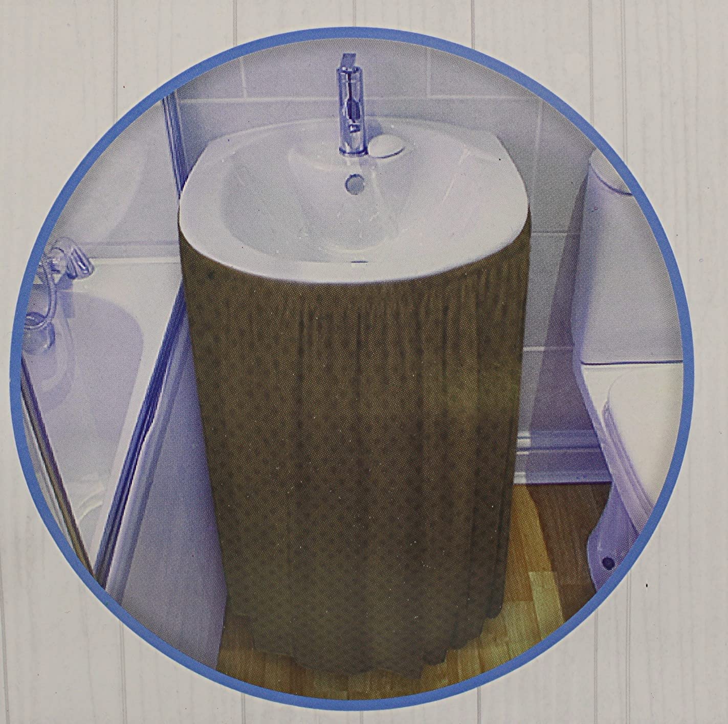 Diamond Stitch Fabric Bathroom Sink Skirt Utility Sink Waterproof Fits Standard Size Sinks Adds Bathroom Storage (Brown)