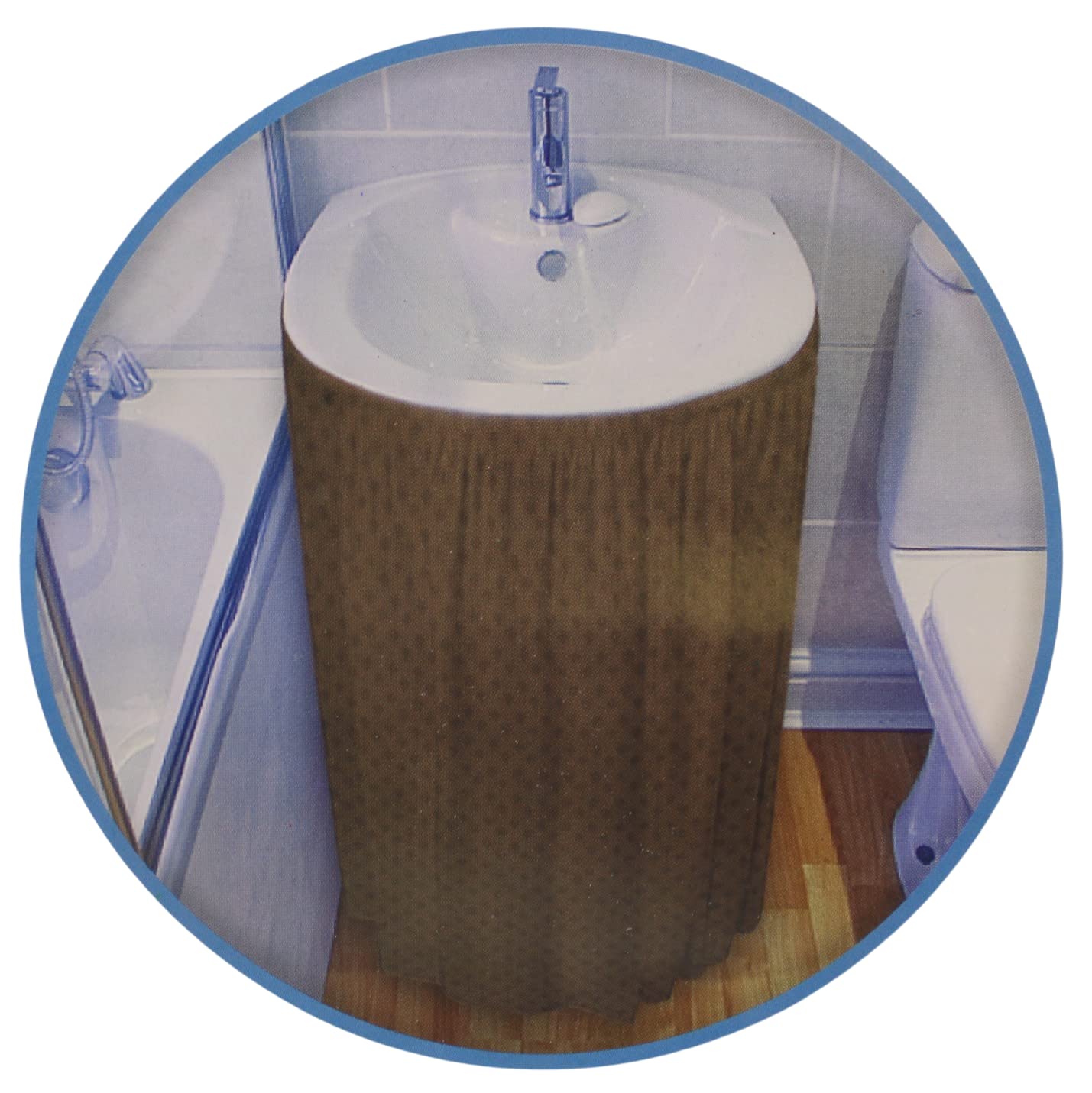 Diamond Stitch Fabric Bathroom Sink Skirt Utility Sink Waterproof Fits Standard Size Sinks Adds Bathroom Storage (Brown)
