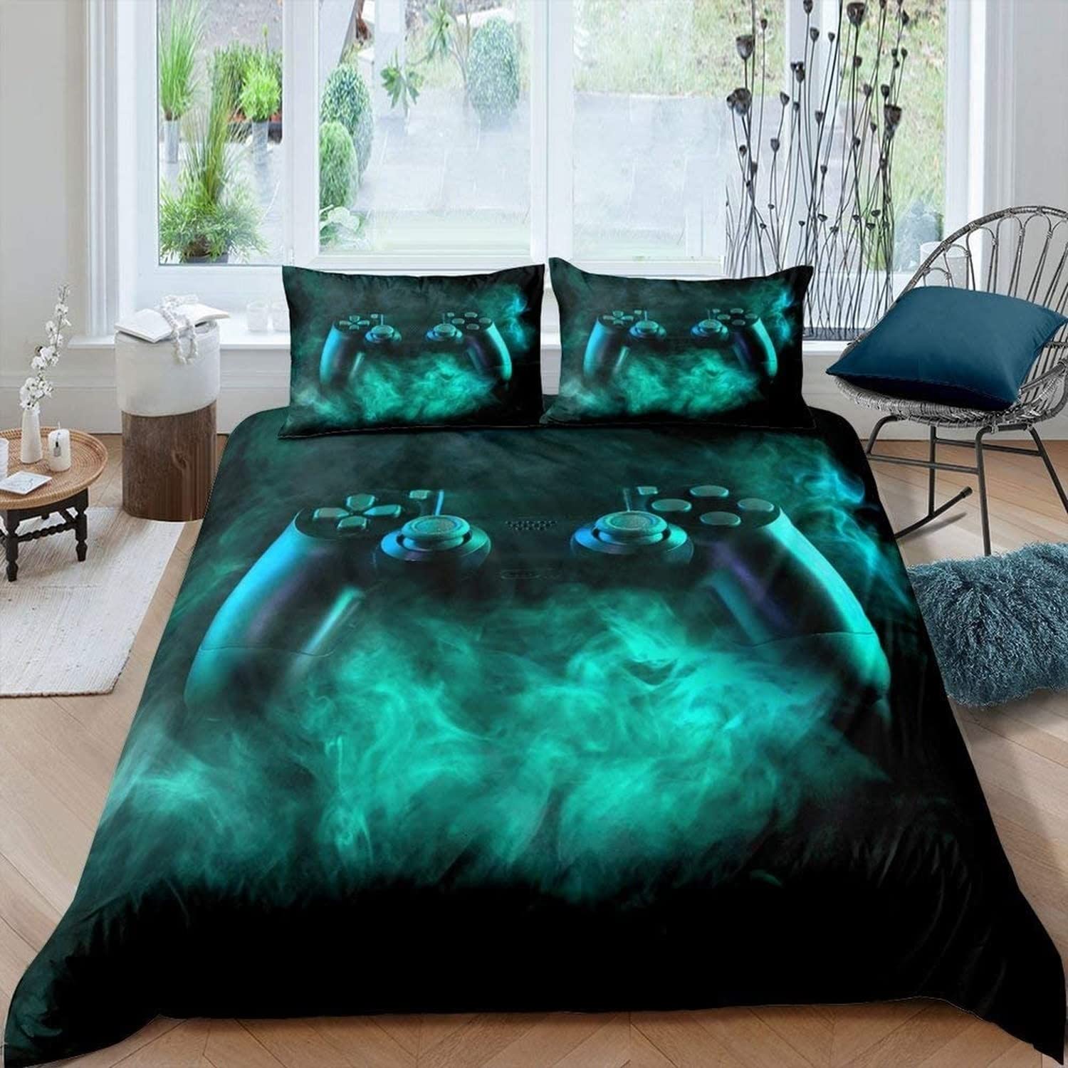 ZCMZMP The Gamepad Quilt Cover and The Gamepad Bedding Set are Super Soft and Comfortable, and are Gifts for Game Fans. (Gamepad8,Twin)