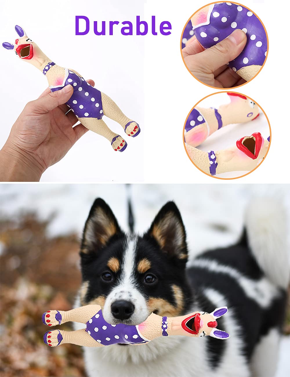 DAJOOEE Screaming Rubber Chicken Dog Squeaky Toy, 9 Inch Tall, Latex Chew Molar Dog Toy,1pcs