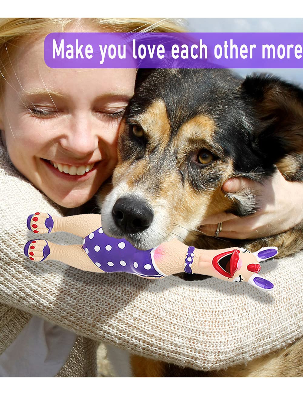 DAJOOEE Screaming Rubber Chicken Dog Squeaky Toy, 9 Inch Tall, Latex Chew Molar Dog Toy,1pcs