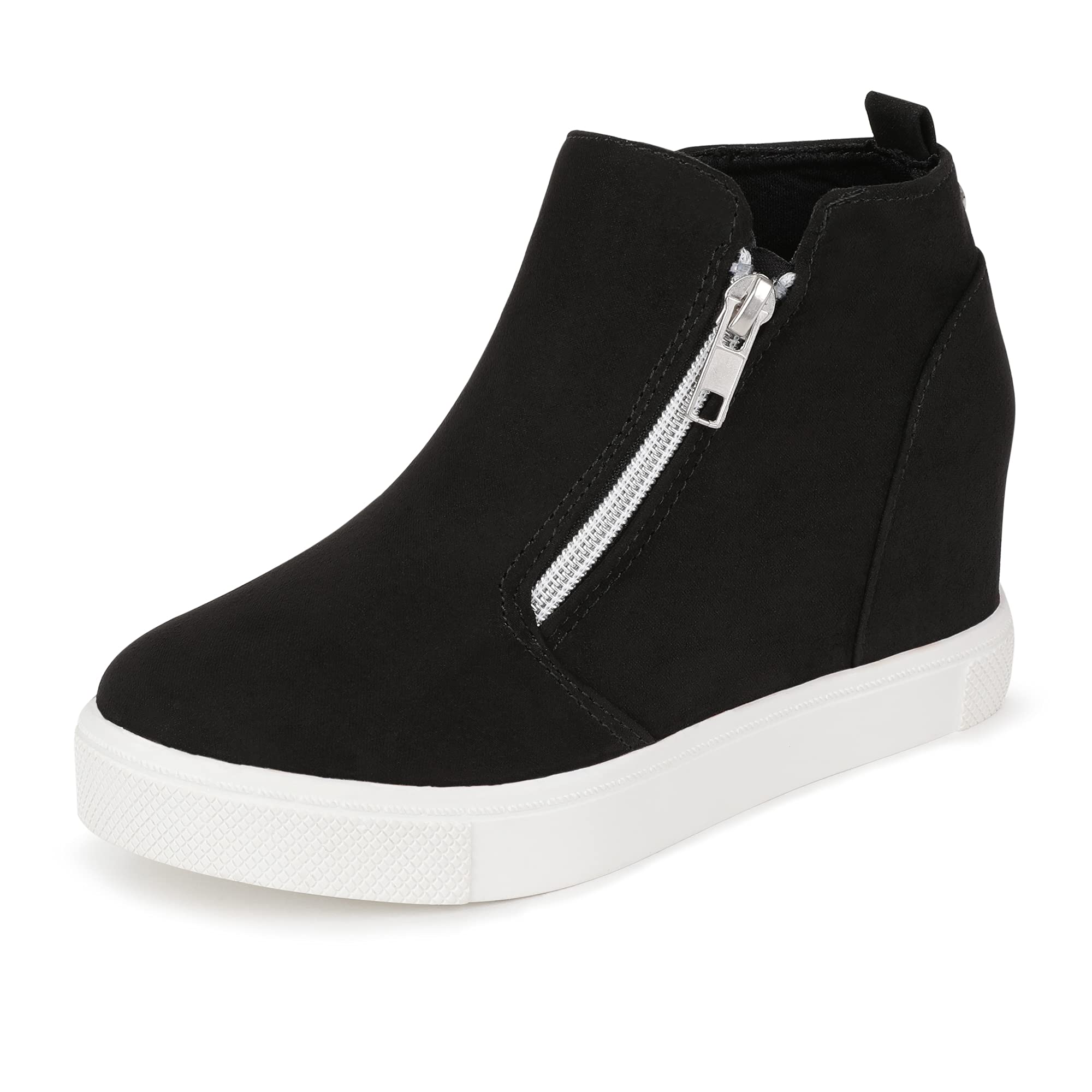 CCVON Girls Wedge Sneakers Kids Boots High Top Platform Shoes Littile Kids/Big Kids Color Black Size 2
