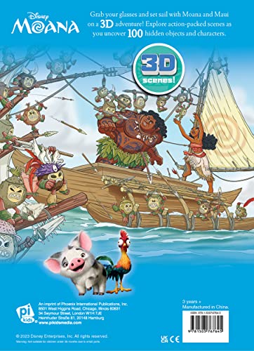 Disney Moana 3D Look and Find Activity Book! - 3D Glasses Included! - PI Kids
