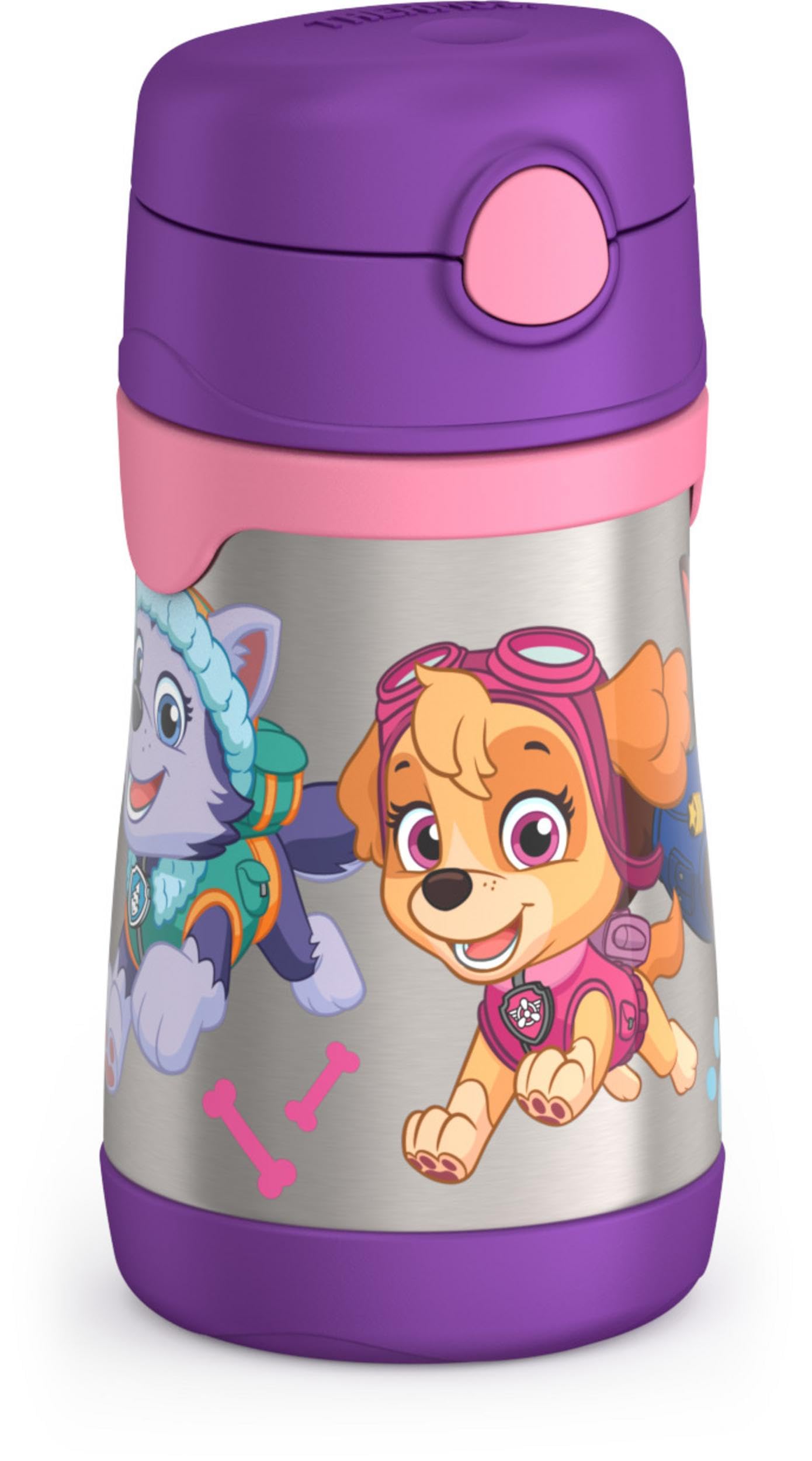 THERMOS Vacuum Insulated Stainless Steel 10oz Straw Bottle, Paw Patrol Girl