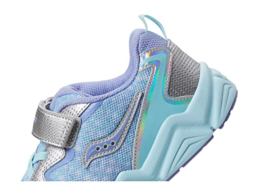 Saucony Flash Alternative Closure 3.0 Sneaker, Silver/Purple, 2 Wide US Unisex Little_Kid