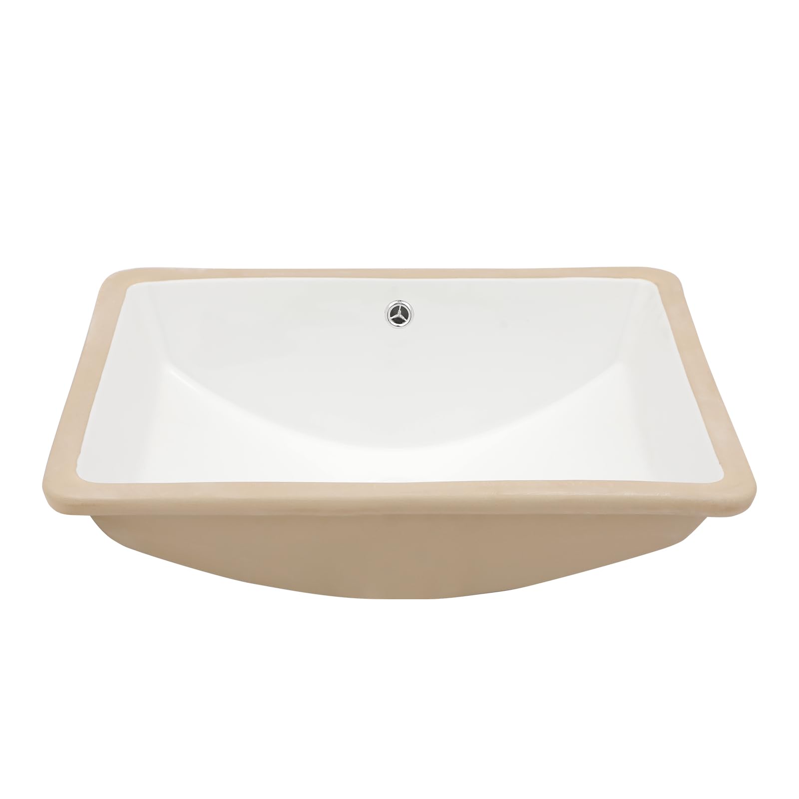 Mocoloo Undermount Bathroom Sink 21 x 15 Inch Rectangle Porcelain White Ceramic Bathroom Sink 8 Inch Deep Basin with Overflow Small Lavatory Vanity Top Under Mounted the Counter
