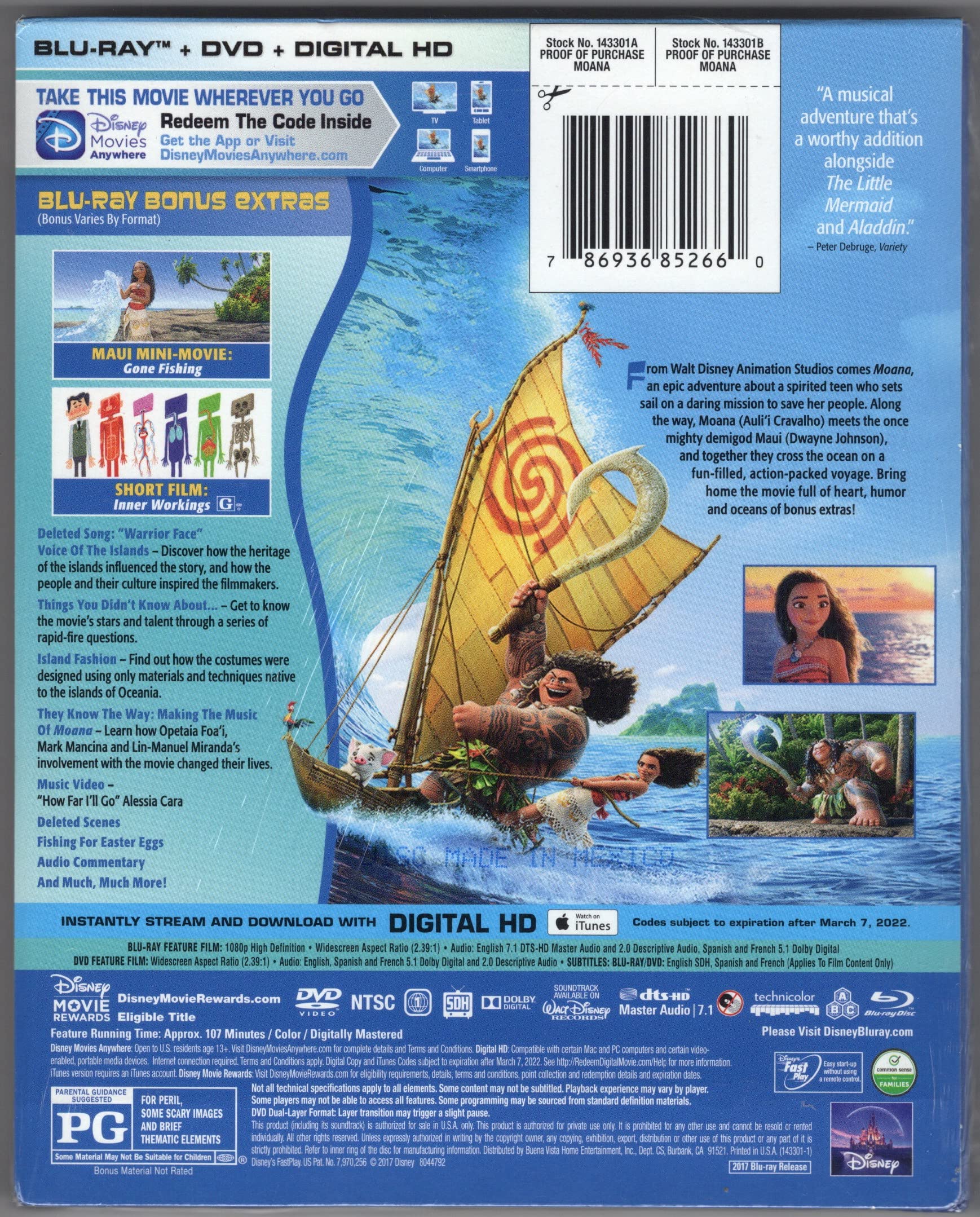 Disney Moana - Exclusive 32-Page Storybook (Blu-ray + DVD + Digital HD)