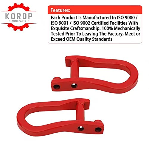 KOROP AUTO PARTS 84192871 Tow Hooks (1 Pair) Fits 2007-2019 GMC Sierra 1500, 2007-2019 Chevy Silverado 1500 Recovery Hook (Red)
