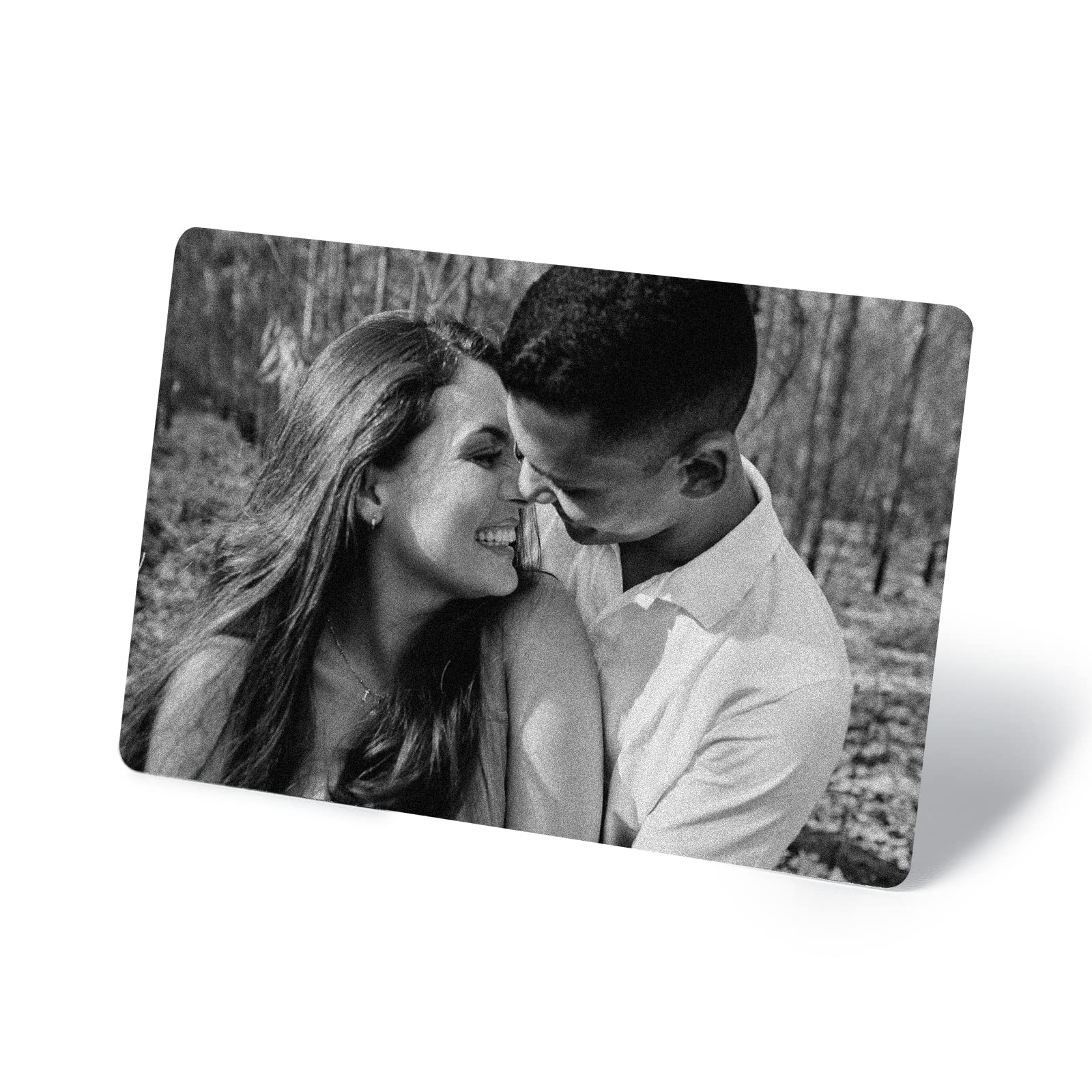 Nobelook Personalized Metal Wallet Photo Card Two Sides Custom Engraved Text Message Wallet Card Insert Gifts (Black)