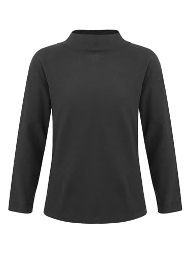 Xnihocha Kids Boys Girls Turtleneck Thermal T-Shirts Long Sleeves Tops Cotton Tee Undershirts Black 9-10 Years
