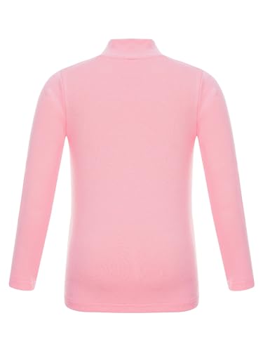 Xnihocha Kids Boys Girls Turtleneck Long Sleeve T-Shirt Thermal Underwear Tops Tee Undershirt Pink 9-10 Years
