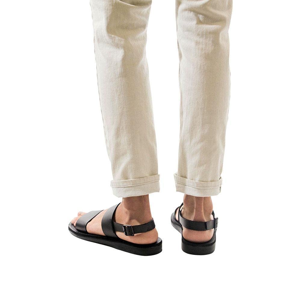 Golan - Leather Two Strap Sandal - Mens Sandals Black