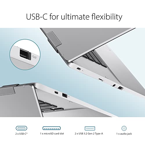 ASUS Chromebook CX1, 15.6" Full HD NanoEdge Display, Intel Celeron N3350 Processor, 64GB eMMC Storage, 8GB RAM, Chrome OS, Transparent Silver, CX1500CNA-AS84F