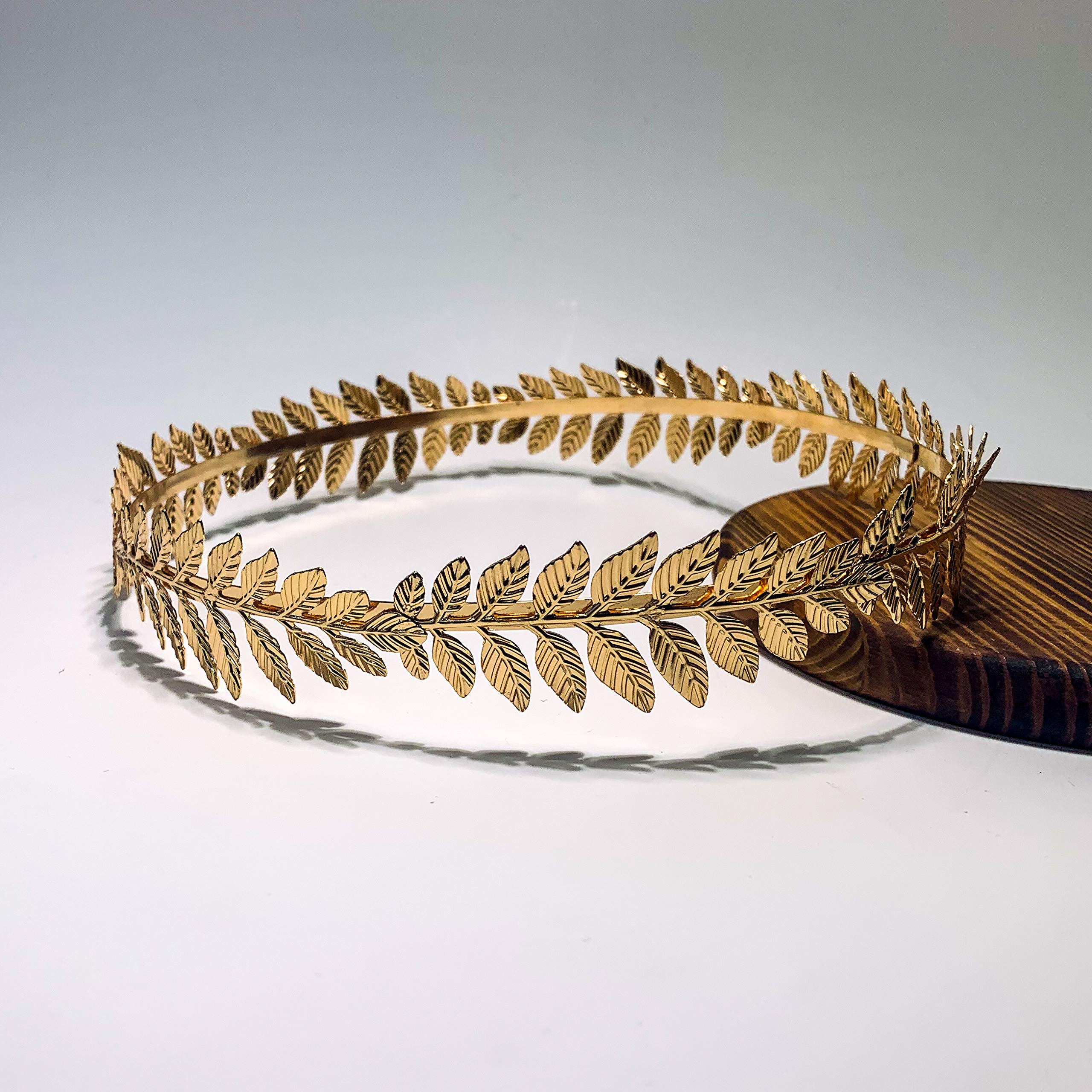 EAWIN Roman Emperor Crown Laurel Wreath Gold Leaf Headband Toga Costume Accessory Caesar Circlet Wedding Headpiece