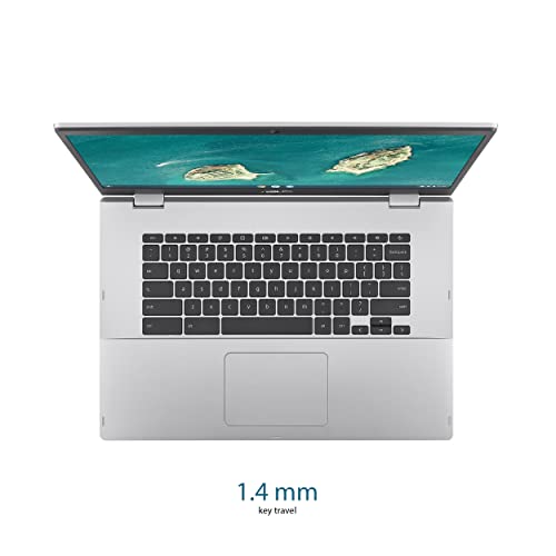 ASUS Chromebook CX1, 15.6" Full HD NanoEdge Display, Intel Celeron N3350 Processor, 64GB eMMC Storage, 8GB RAM, Chrome OS, Transparent Silver, CX1500CNA-AS84F