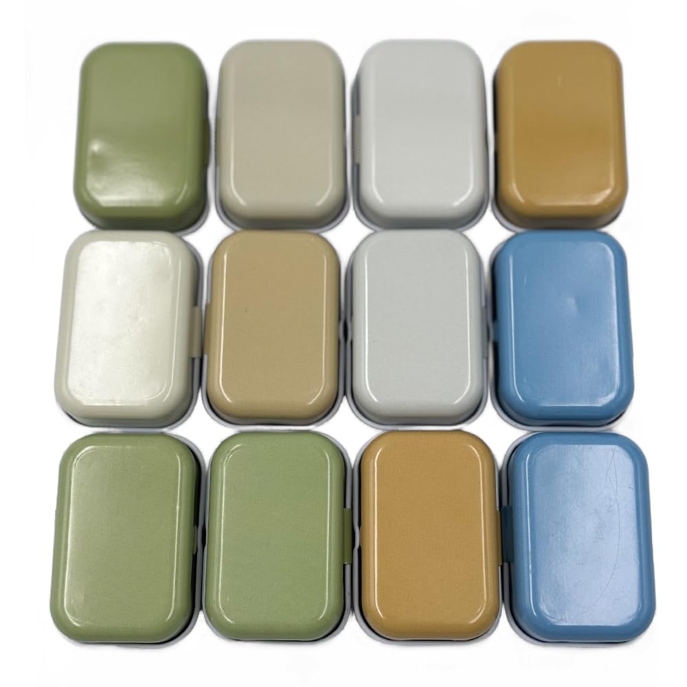 8Pcs Mini Flower Tin Trinket Jewelry Organizer Storage Box Decorative Boxes Small Metal Tins with Hinged Lids Portable Box Containers Small Storage Kit,Christmas Stocking Stuffers