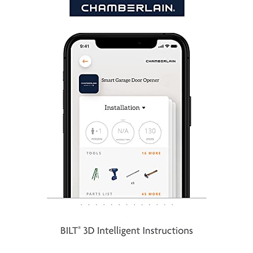 CHAMBERLAIN B2401 Smart Quiet Belt Drive Garage Door Opener, Gray