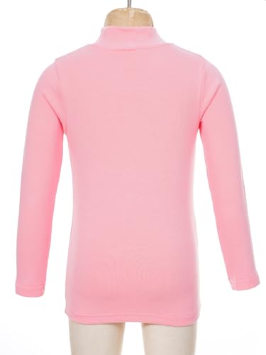Xnihocha Kids Boys Girls Turtleneck Long Sleeve T-Shirt Thermal Underwear Tops Tee Undershirt Pink 9-10 Years