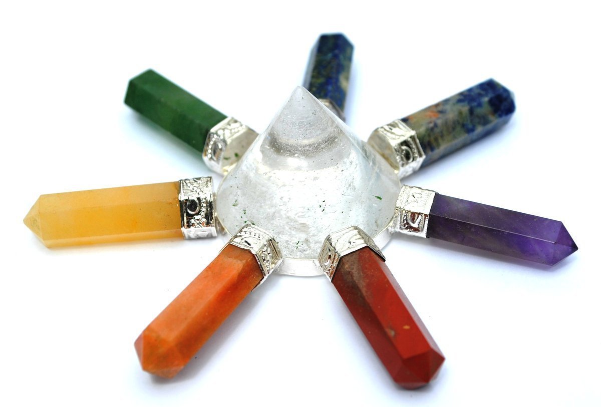 7 Chakra Conical Pyramid Energy Generator with Chakra Booklet