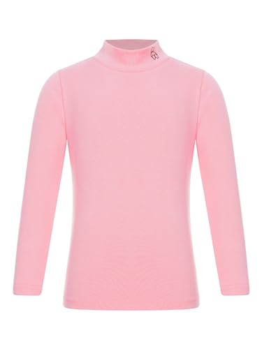 Xnihocha Kids Boys Girls Turtleneck Long Sleeve T-Shirt Thermal Underwear Tops Tee Undershirt Pink 9-10 Years