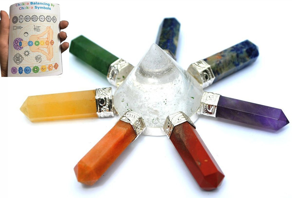 7 Chakra Conical Pyramid Energy Generator with Chakra Booklet