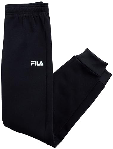 Fila Boys' Active Sweatsuit Set - 3 Piece Performance Hoodie Sweatshirt, Jogger Sweatpants, T-Shirt - Activewear Set (8-12), Size 10, Black