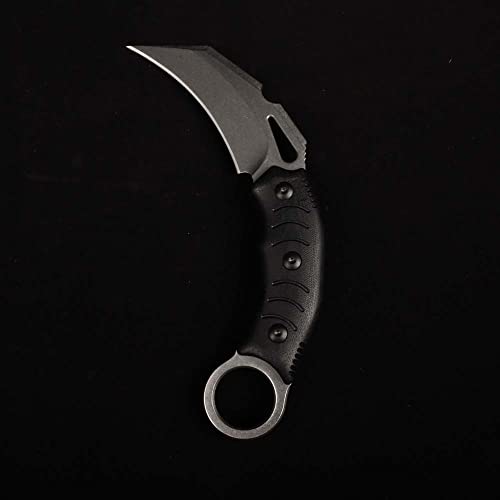 sosoin Precision Grinding Edge, High hardness Stainless Steel Claw Outdoor Tactical knife with sheath (black)