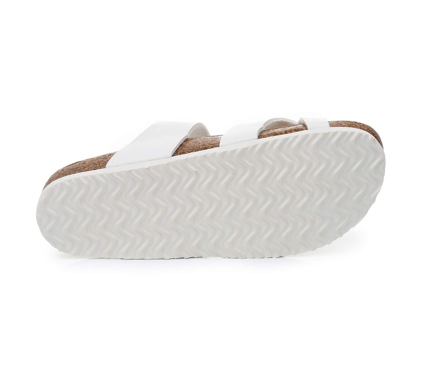 Women's Cork Footbed Sandals Cow Suede Slide Sandals for Women Toe Loop with Adjustable Strap Buckle Open Toe Beach Sandals