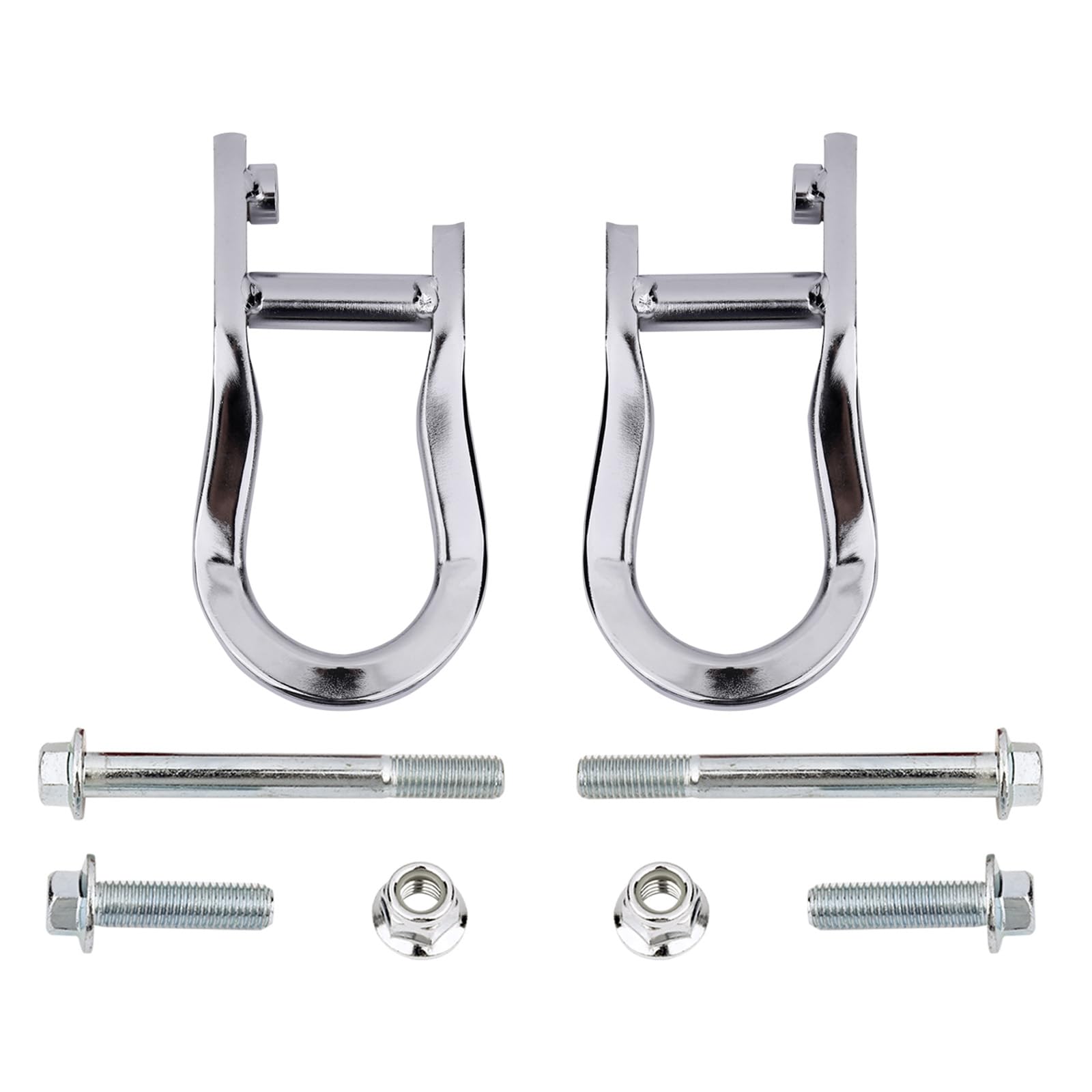 KOROP AUTO PARTS Towing, Recovery Hooks (1 Pair) Fits for 2007-2019 Chevy Silverado 1500, 2007-2019 GMC Sierra 1500 Replaces# 84072462 Tow Hook (Chrome)