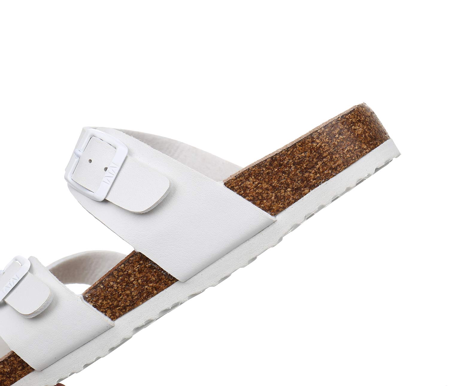 Women's Cork Footbed Sandals Cow Suede Slide Sandals for Women Toe Loop with Adjustable Strap Buckle Open Toe Beach Sandals