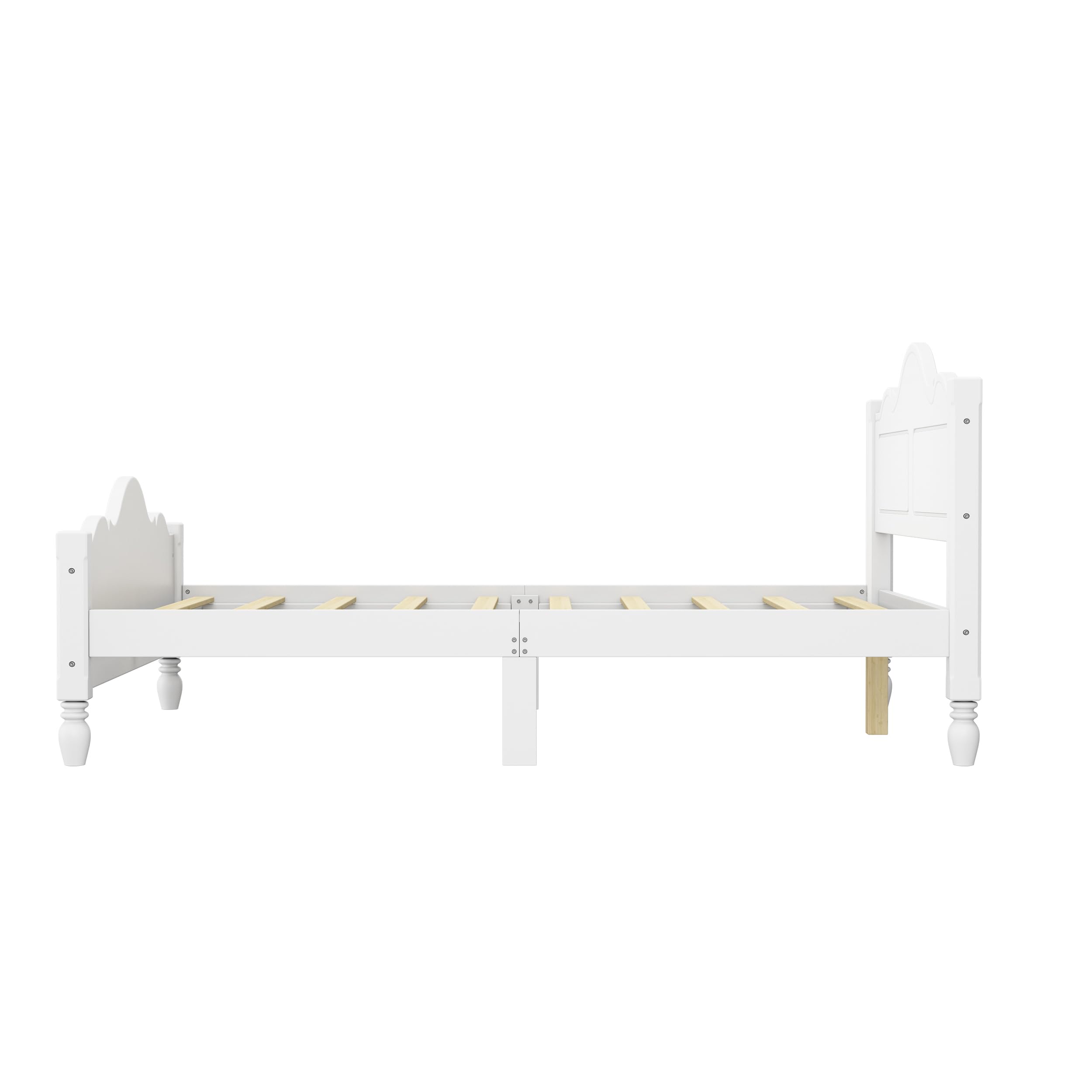 Harper & Bright Designs Wooden Queen Size Platform Bed with Headboard, Modern Queen Bed Frame with Wood Slat Support/No Box Spring Needed/Easy Assembly, Queen, White