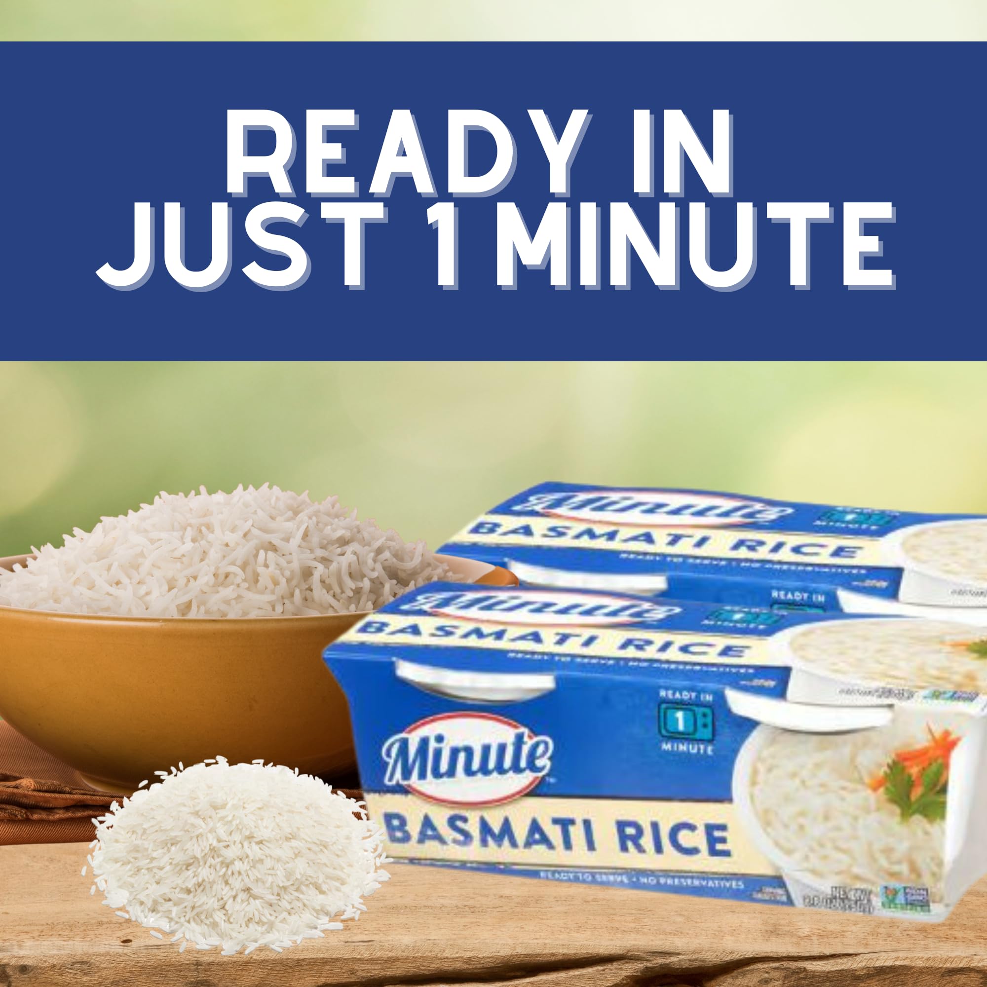 Microwavable Basmati Rice Bundle. Includes Two-8.8 Oz Packages of Minute Microwavable Basmati Rice! Total of 4 Cups of Instant Cooked Rice! Comes With a BELLATAVO Fridge Magnet!