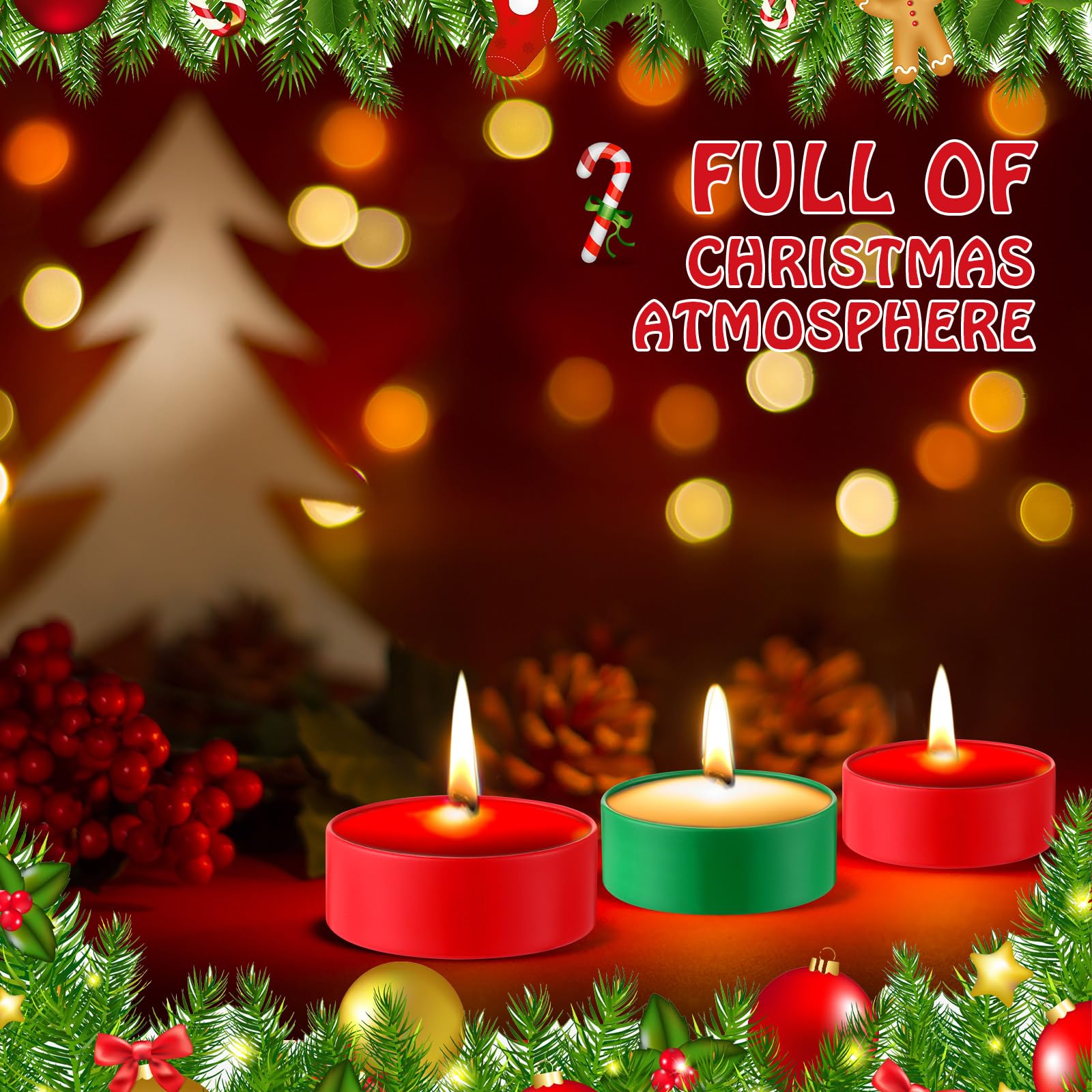 Tandefio Christmas Candle Tin Cans Set Holiday Candle Tins 2 oz with Lids Candle Jars for Making Candles Round Containers for Candles Party Favors DIY(120 Pcs)