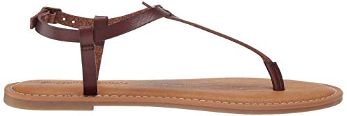 Amazon Essentials Women's Casual Thong Sandal with Ankle Strap, Brown, 7