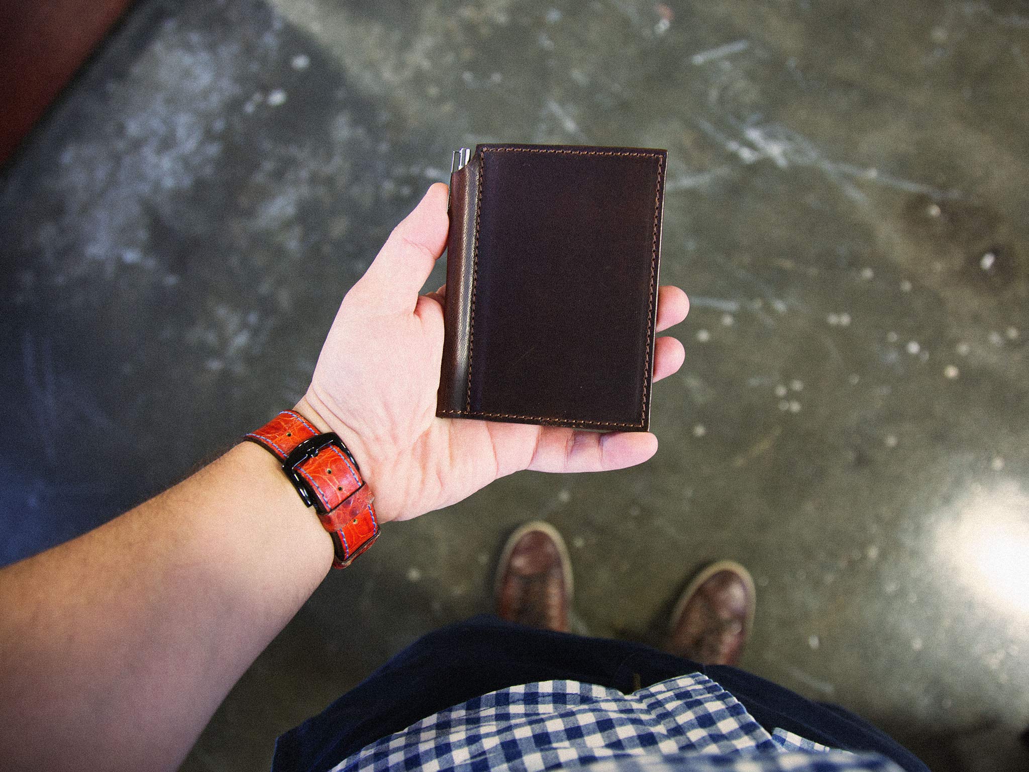 OleksynPrannyk Small Leather Notebook with Pen Holder 3x4 Refillable Mini Journal Cover for Extra Small olpr. Extra Small Journal Notebook Refill Handcrafted in USA from Full-Grain Leather (Chestnut)
