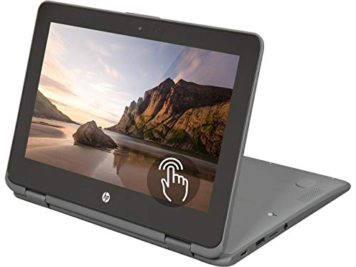 HP Chromebook 11 x 360 2-IN-1 11.6 inches (1366x768) TOUCHSCREEN, Celeron Dual-Core N3350, 32GB SSD, 4GB, Bluetooth, Webcam Chrome OS (GRAY) (Renewed)