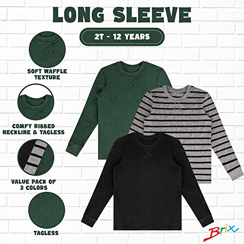 Brix Boys' Long Sleeve Thermal - Waffle Shirts 3-pk Fashion Boys. 10