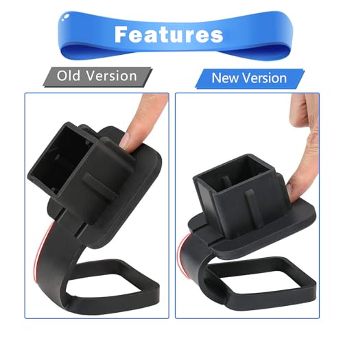Crynod 2 PCS Car Towing Cover, 2" x 2" Receiver Hook Square Plug ABS Dustproof and Waterproof Protector with Hook, Tube Plug Insert Tow Cover, Universal Exterior Accessories for Most Cars (Black)