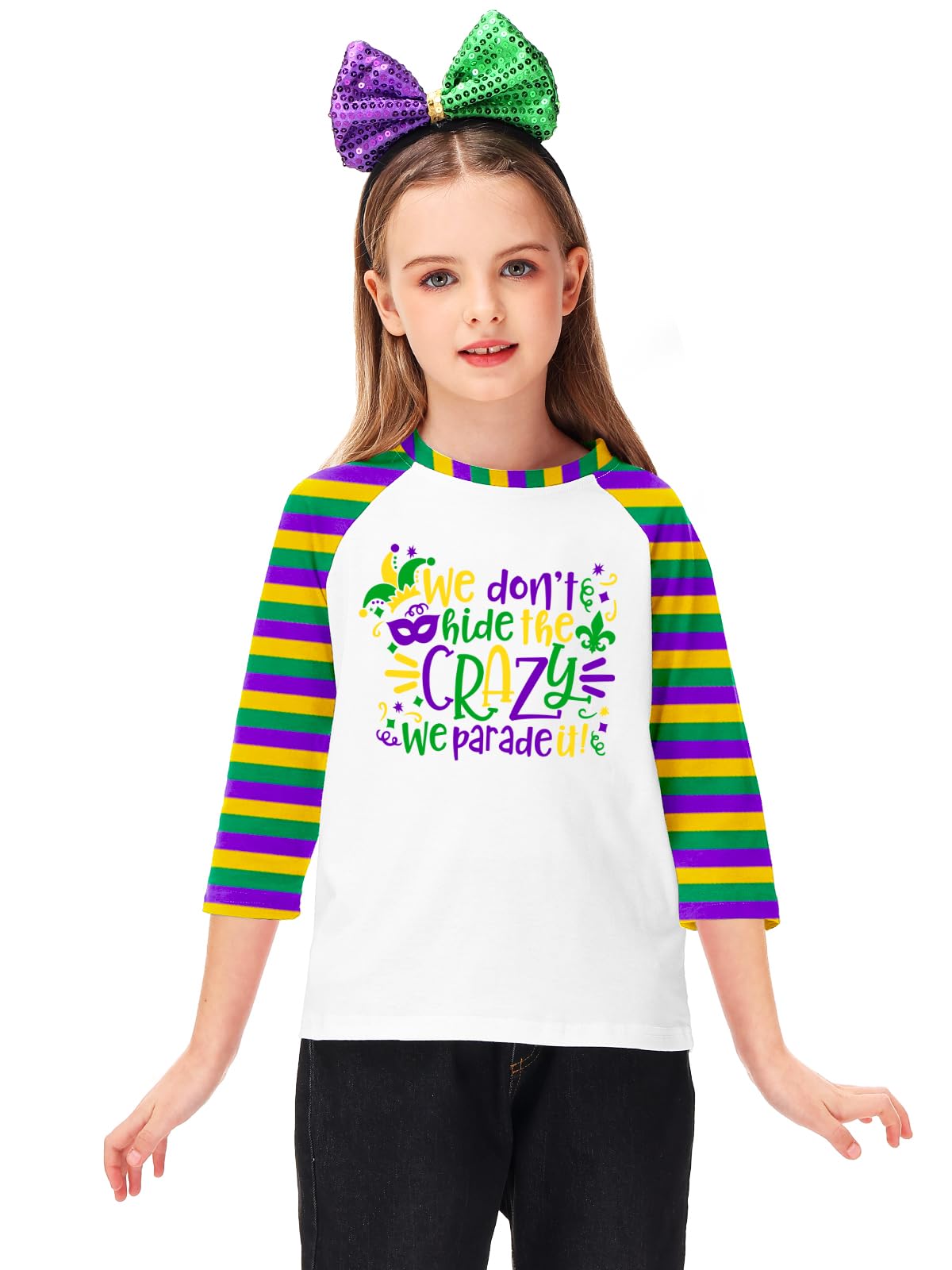 Boys Thanksgiving Shirts Girl's Raglan Sleeve Thankful Grateful Blessed Shirt Color Block Tee 11-12 Years