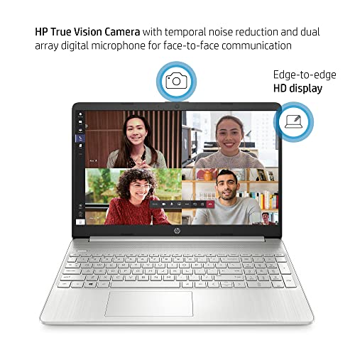 HP 2023 Newest 15.6 inch HD Display Laptop, Intel Core i3-1115G4 Processor, 16GB RAM, 512GB SSD, Intel UHD Graphics, Wi-Fi 6, Bluetooth, Windows 11 Home in S Mode, Natural Silver, Bundle with JAWFOAL