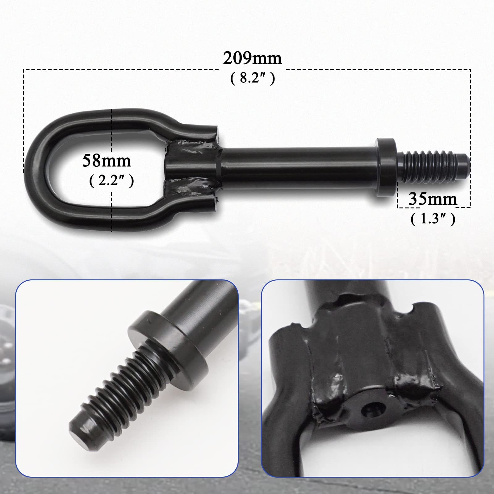 X4XZ Front&Rear Tow Hook Recovery Towing Hook for 2013-2021 Ford Escape Focus Fusion Mustang Edge GT Lincoln MKC MKZ # 6M2Z17A954A