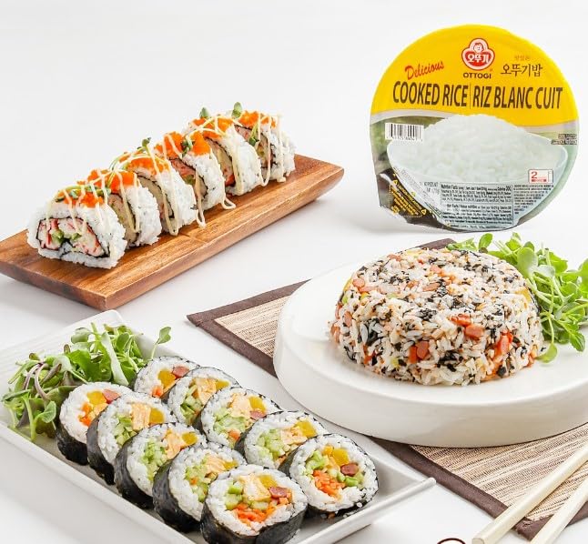 [OTTOGI] Delicious COOKED RICE, Gluten free, Microwavable instant cooked rice, Precooked ready to eat container (7.40oz., 12 count)