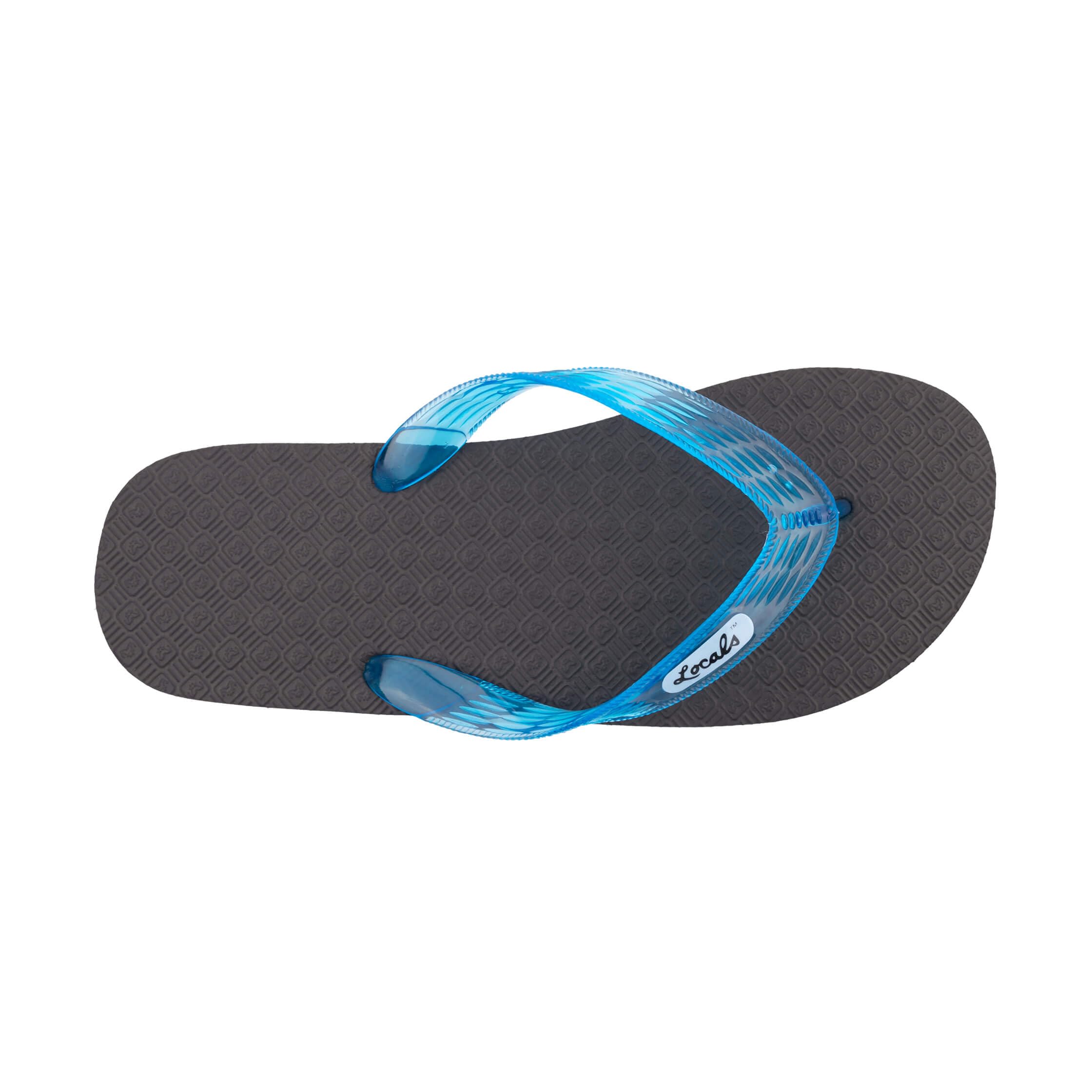 Locals Original Slippah, Translucent Turquoise Strap, 9-10 US Women / 8-9 US Men (Marked as Size 11)