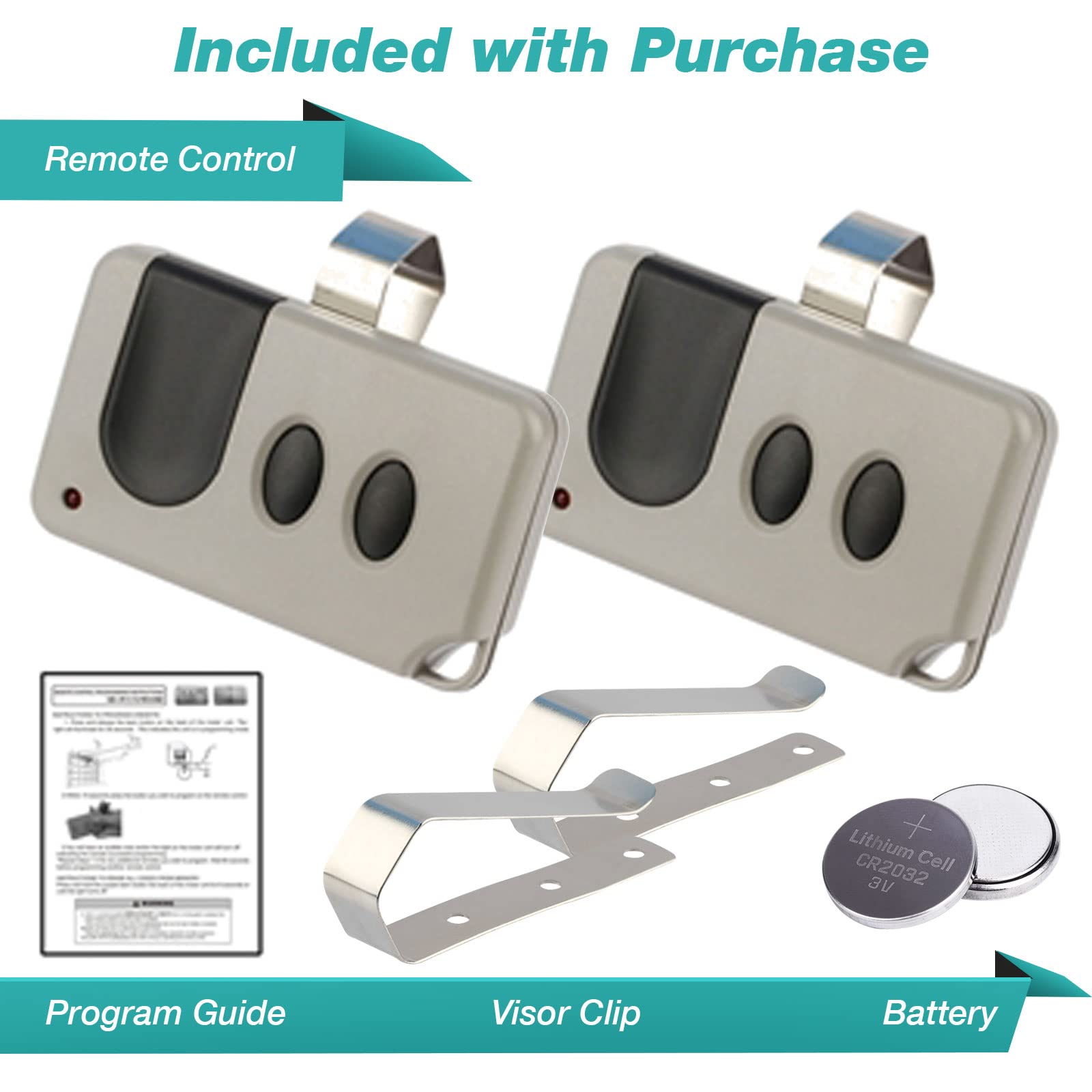 2 Garage Door Remote for Sears Craftsman (53753 139.53753)