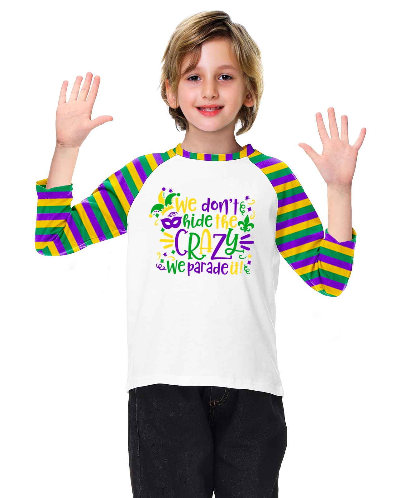 Boys Thanksgiving Shirts Girl's Raglan Sleeve Thankful Grateful Blessed Shirt Color Block Tee 11-12 Years