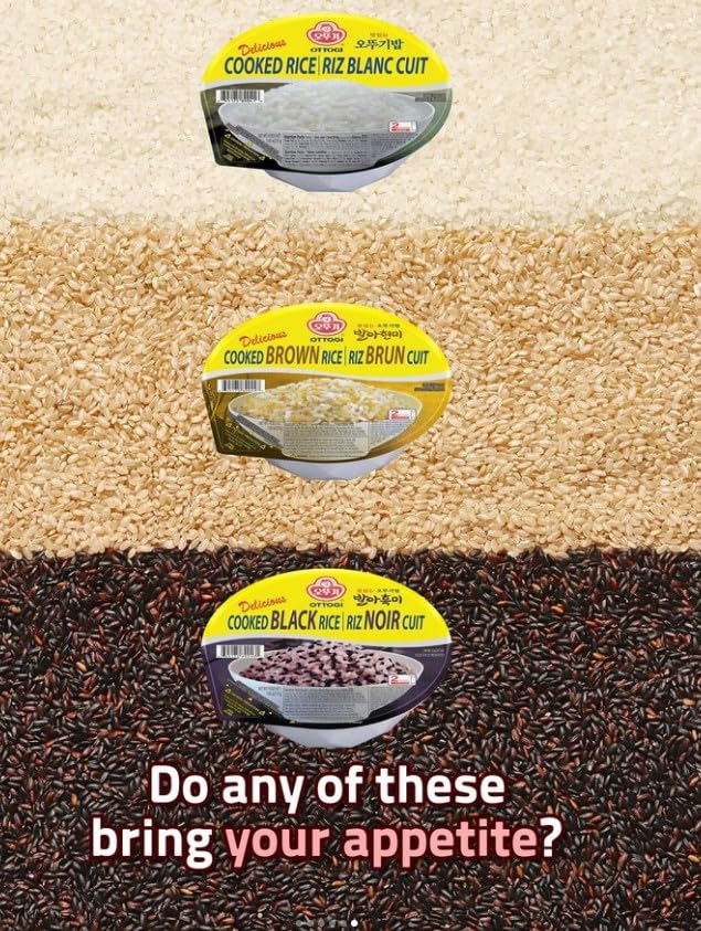 [OTTOGI] Delicious COOKED RICE, Gluten free, Microwavable instant cooked rice, Precooked ready to eat container (7.40oz., 12 count)